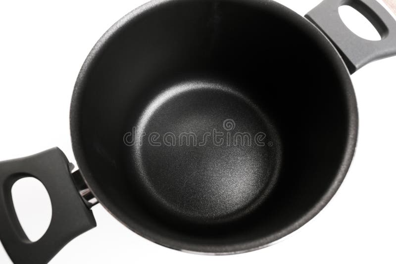 Open Stainless Steel Cooking Pot on White Background Stock Photo ...