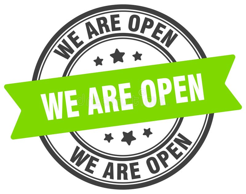 We are Open Stamp. we are Open Label on Transparent Background. Round ...