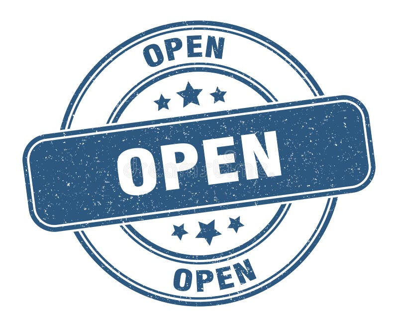 Open Stamp. Open Round Grunge Sign Stock Vector - Illustration of ...