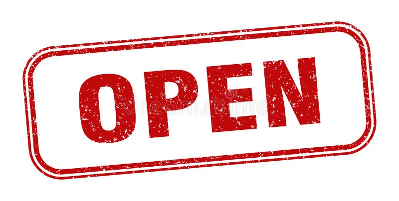 Open Stamp. Open Square Grunge Sign Stock Vector - Illustration of ...