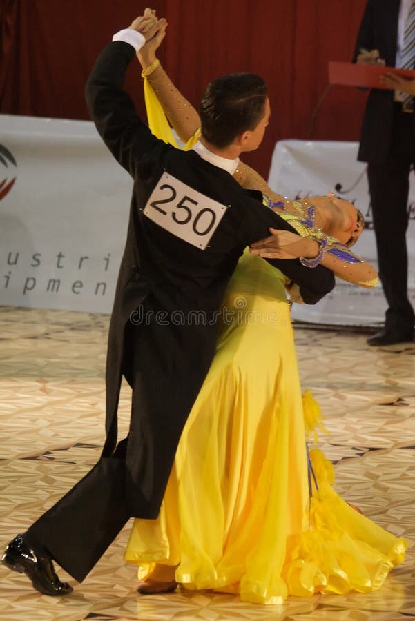Open Standard Dance Contest Orange Gown Editorial Photo - Image of cupa ...