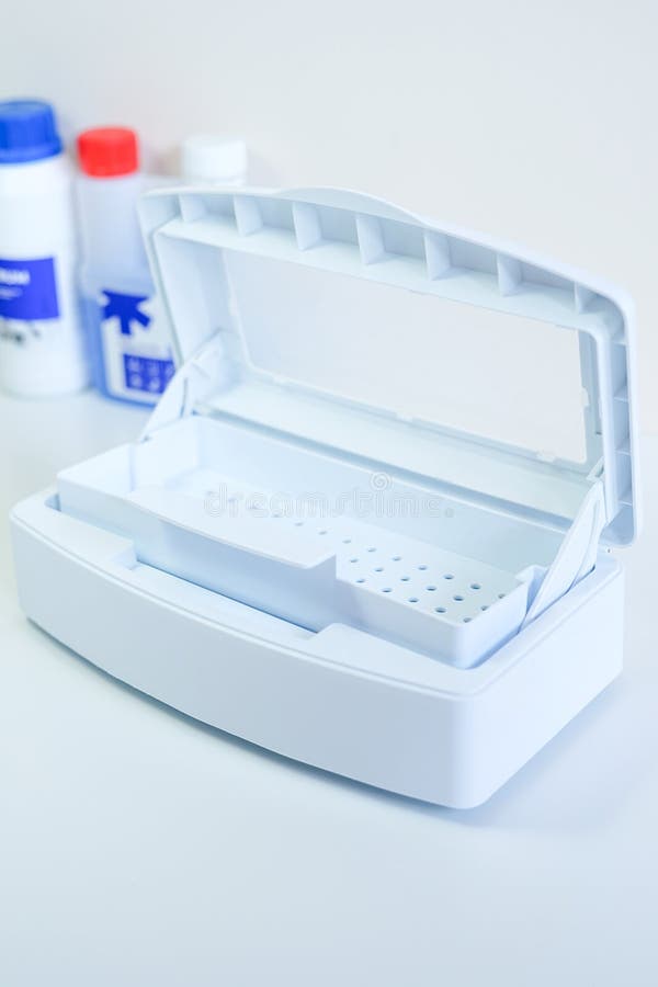 Open Sterilization Box for Disinfecting Tools Stock Photo - Image of ...