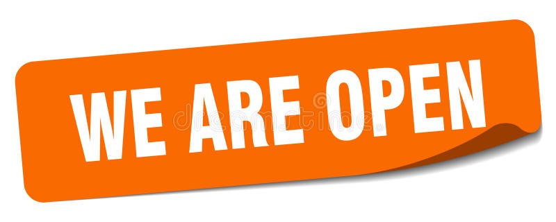 We are Open Sticker. we are Open Label Stock Vector - Illustration of ...