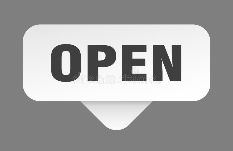 Open Sticker. Open Sign Isolated on Gray Background Stock Vector ...