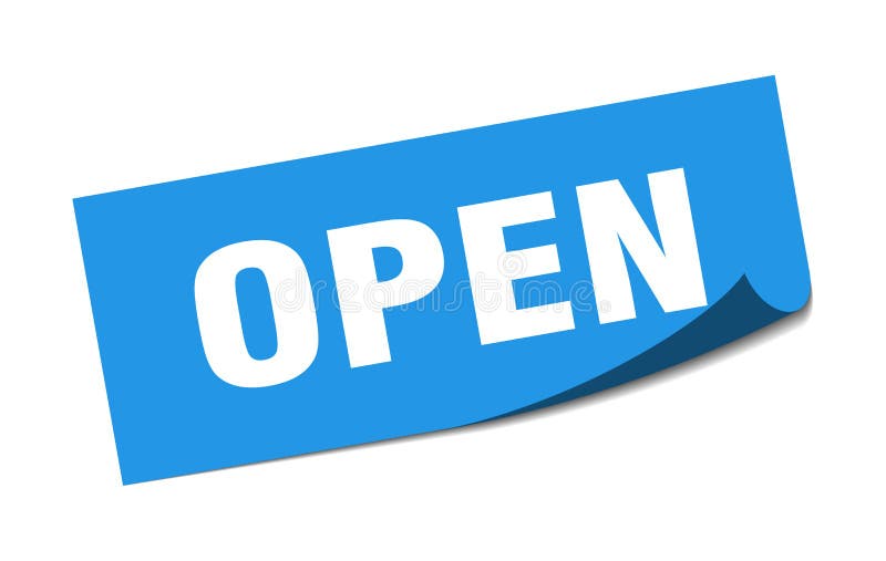 Open sticker. stock vector. Illustration of notice, square - 153451890