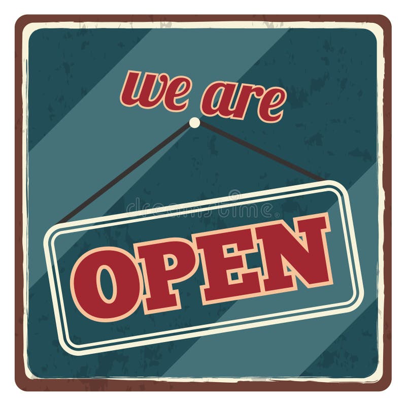 We are Open Sticker. Vector Illustration Decorative Design Stock Vector ...