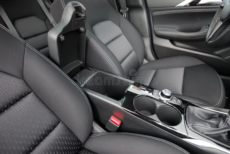 Open Storage Box between Front Car Seats Stock Photo - Image of ...