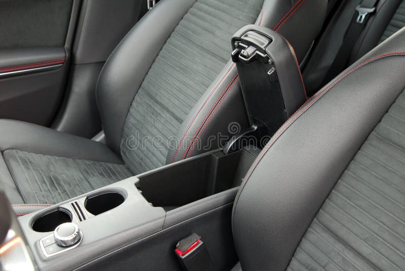 Open Storage Box between Front Car Seats Stock Image - Image of front ...