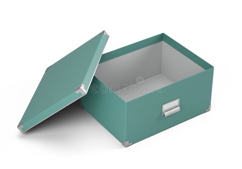 Open Storage Box Isolated on White Background Stock Illustration ...
