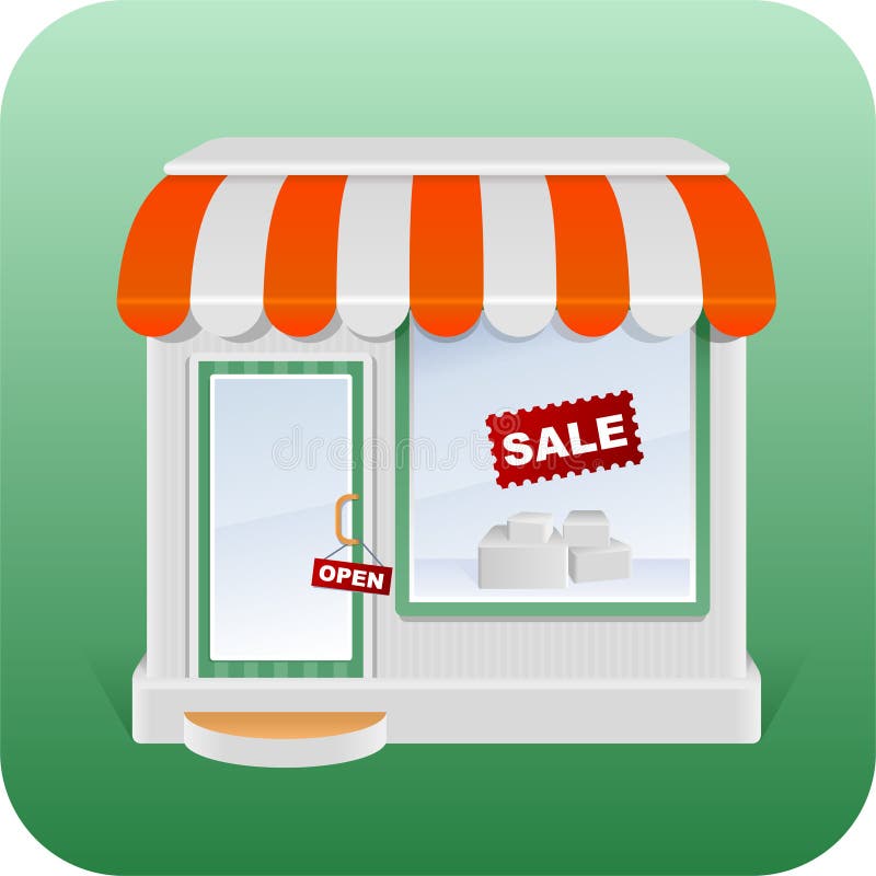 Open store stock vector. Illustration of door, storefront - 19623606