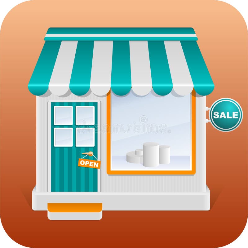 Open store stock vector. Illustration of boutique, storefront - 19623638