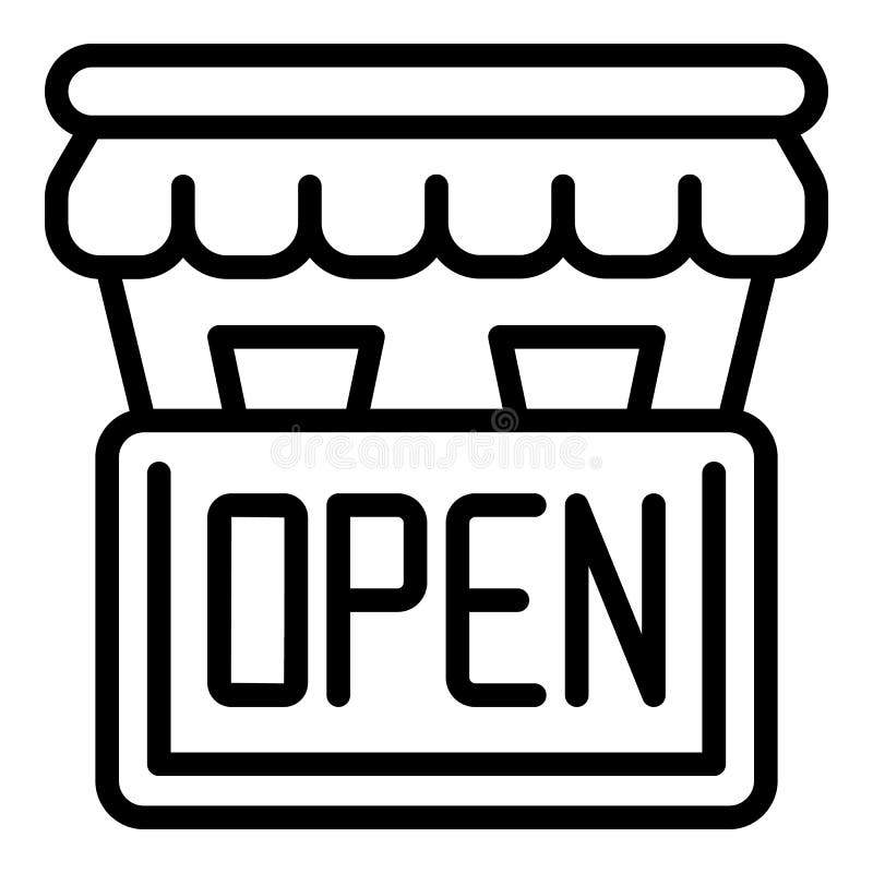 Open Store Icon Outline Vector. Map Shop Stock Vector - Illustration of ...