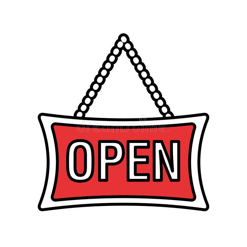 Open Store Label Isolated Icon Stock Vector - Illustration of market ...