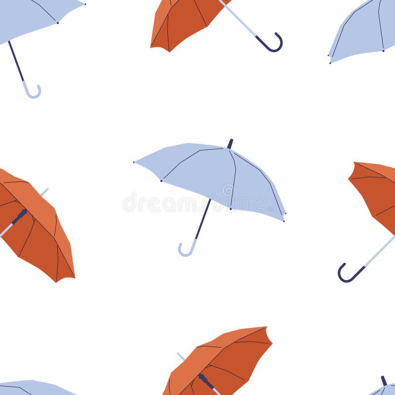 Open Straight Umbrellas, Seamless Pattern. Endless Background ...
