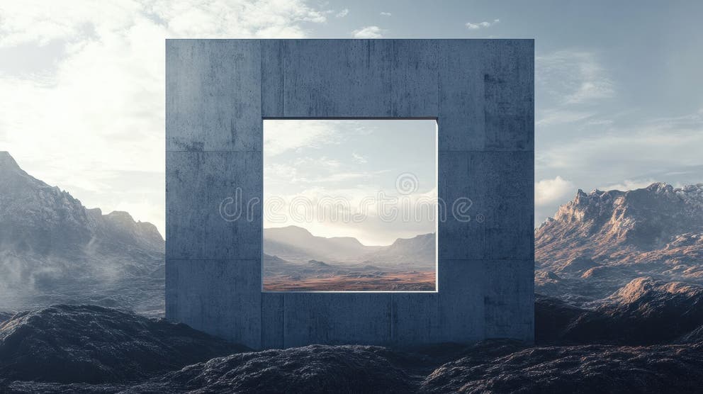 Open Framed Structure in an Expansive Landscape during a Cloudy Day ...
