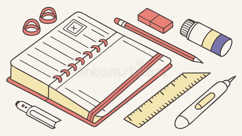 Open Study Notebook, Complete School Supplies, Academic Flat Lay ...