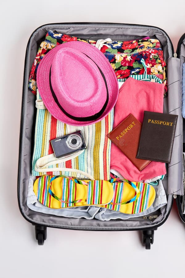 Suitcase Packed with Neatly Folded Clothes. Stock Photo - Image of ...