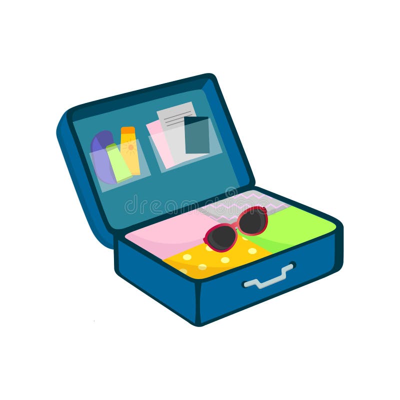 Clothes Open Suitcase Stock Illustrations – 835 Clothes Open Suitcase ...