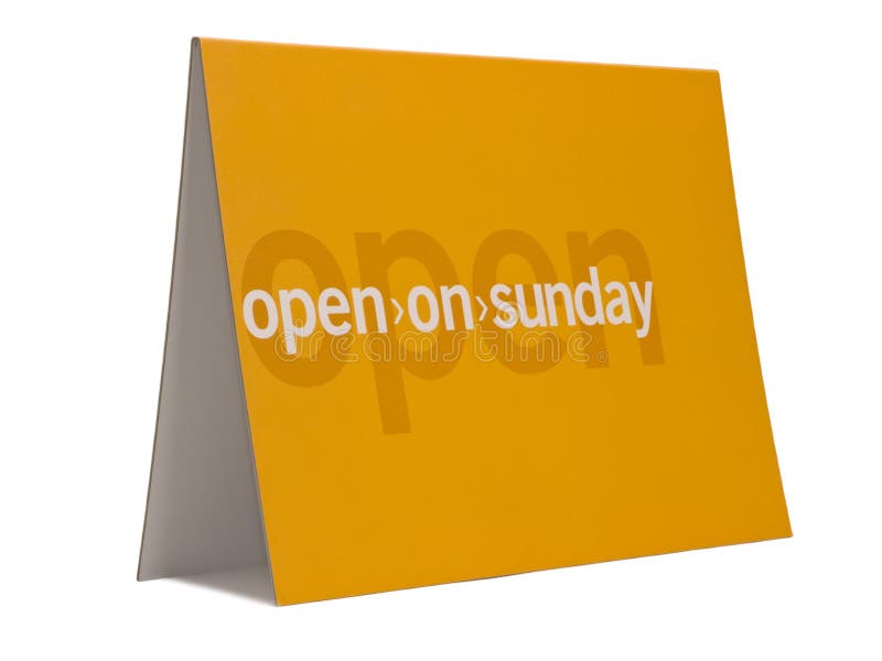 Open on sunday stock image. Image of publicity, board - 8599779