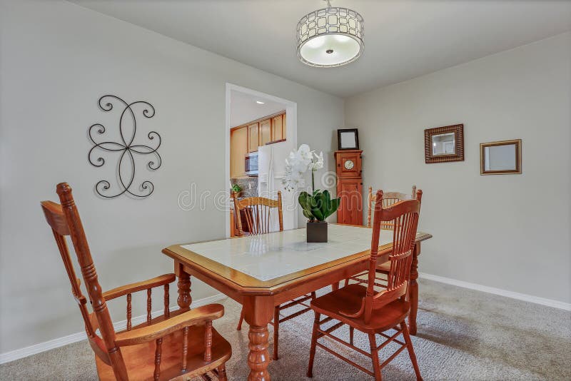 Open Sunny Space with Living and Dining Room Interior Stock Image ...