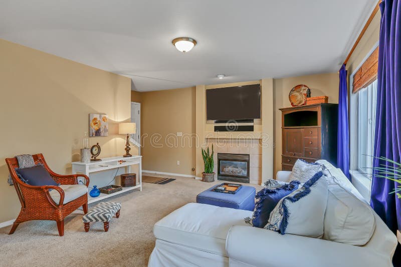 Open Sunny Space with Living Room Interior Stock Photo - Image of light ...