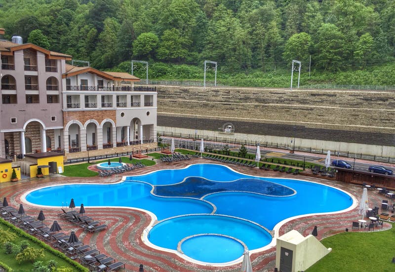 Open swimming pool editorial photography. Image of resort - 127162782