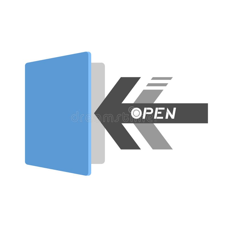 Open symbol stock vector. Illustration of sign, arrow - 80077605