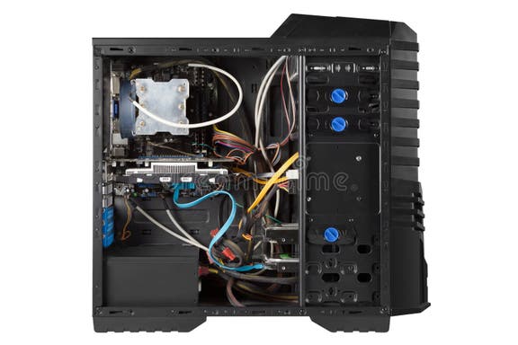 Open System Unit Isolated, Computer Case with Side Panel Detached ...