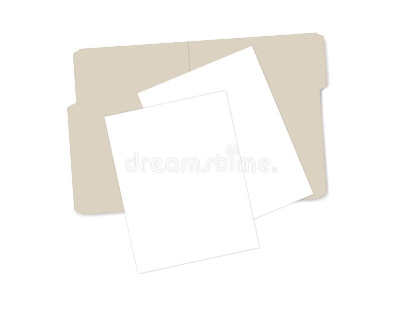 Open File Folder with Tab and Metal Fastener Keeping Paper Sheets ...