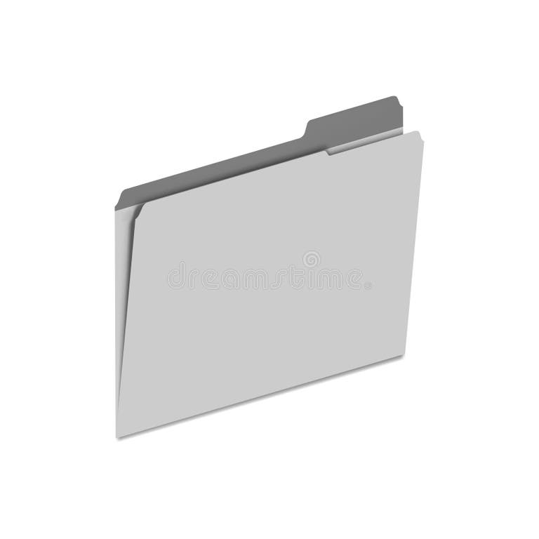 Open Tabbed File Folder Isolated on White Background Realistic Mockup ...