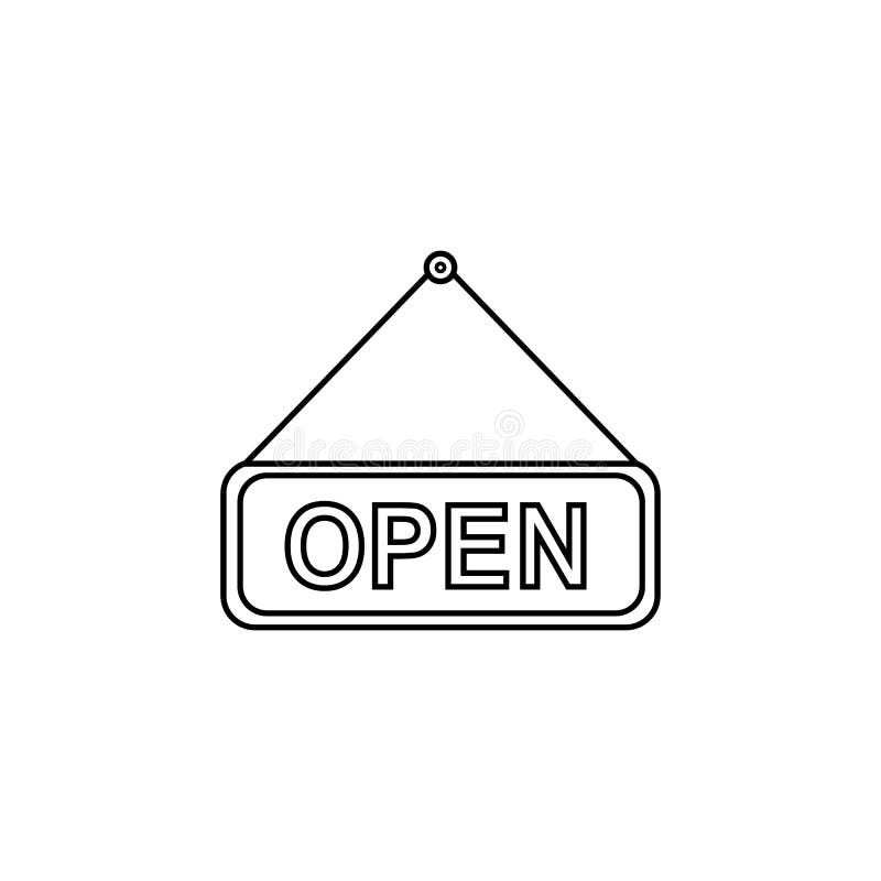 Open Tag Line Icon on White. Vector Stock Vector - Illustration of line ...