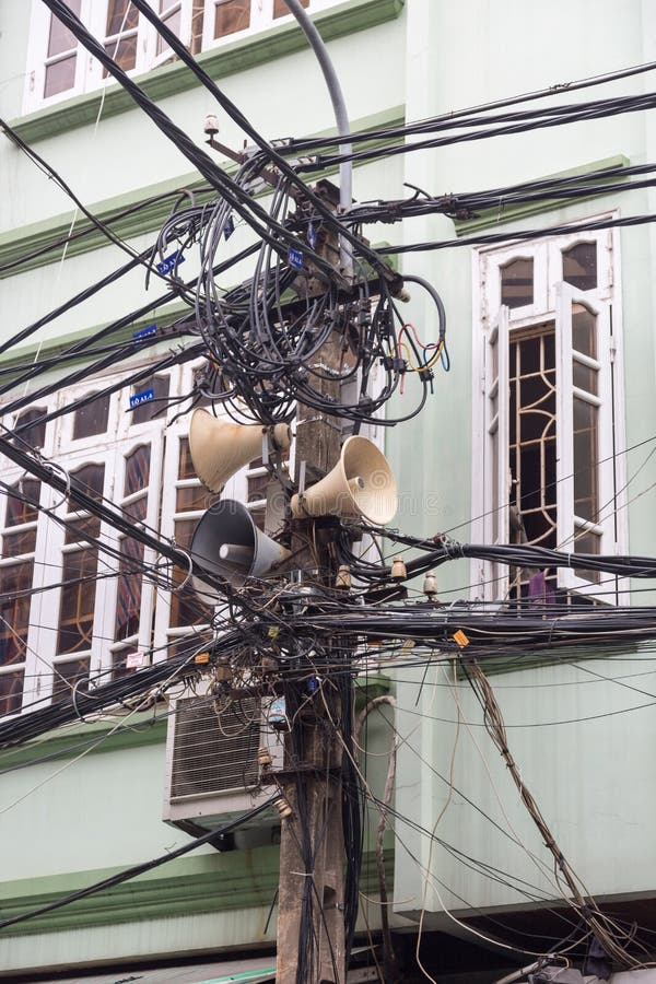 Open Telecommunications and Cable Harness in Hanoi, Vietnam Stock Photo ...