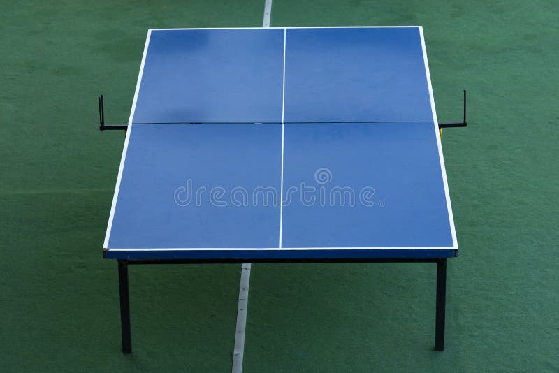 Open Tennis Table Blue for Ping-pong without a Net Stock Image - Image ...