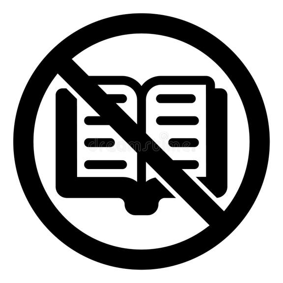 Open Textbook Ban Solid Icon, Prohibited Elements Concept. Vector Graphics Stock Illustration ...