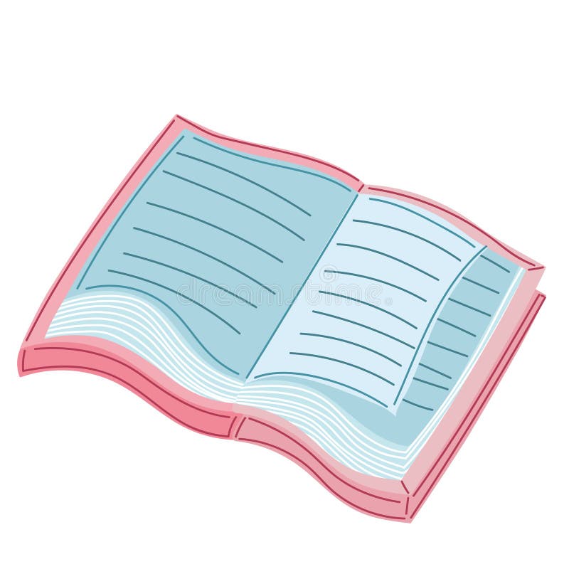 Open textbook cartoon stock vector. Illustration of flat - 244947864