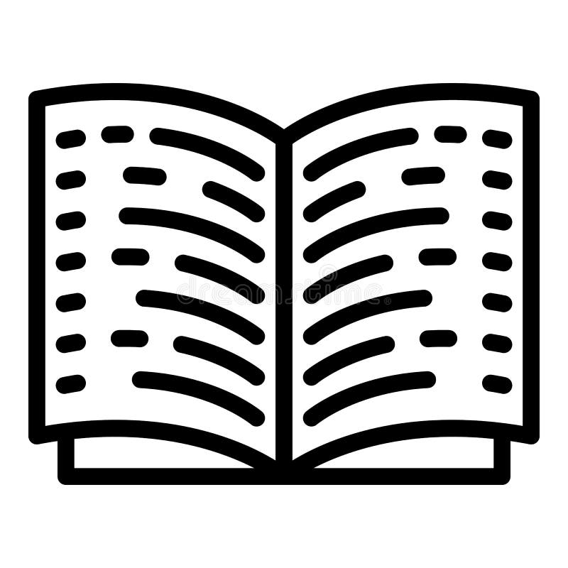 Open Textbook Icon, Outline Style Stock Vector - Illustration of ...