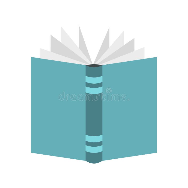 Open Thick Book Icon, Flat Style Stock Vector - Illustration of graphic ...