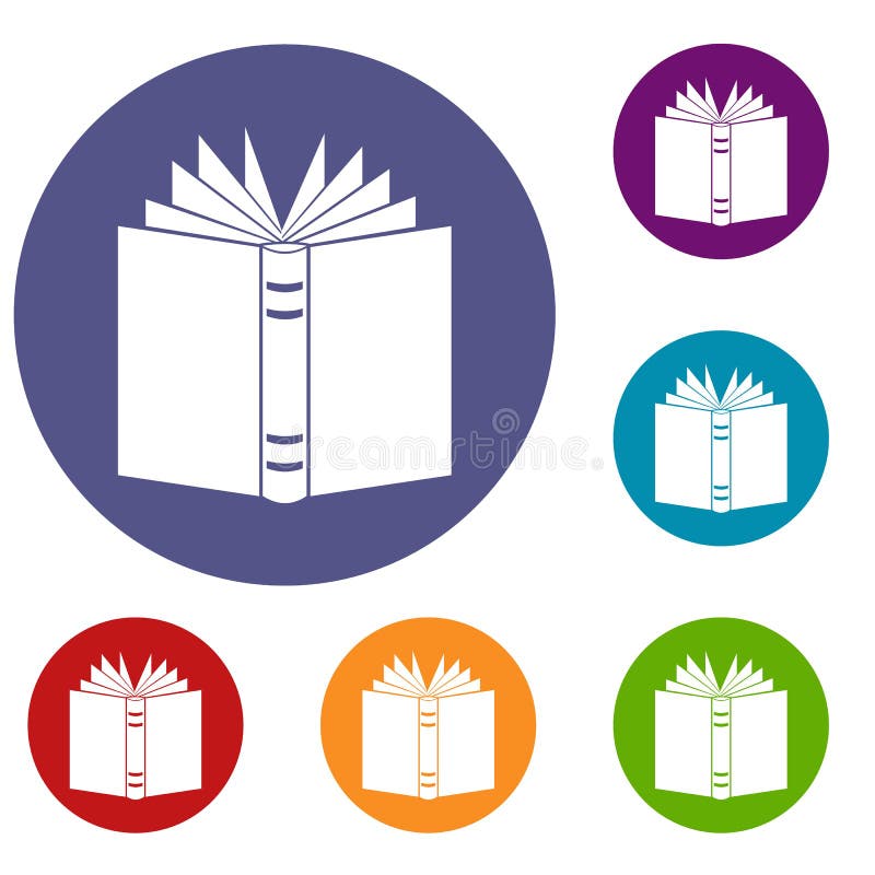 Open Thick Book Icons Set Stock Illustrations – 27 Open Thick Book ...