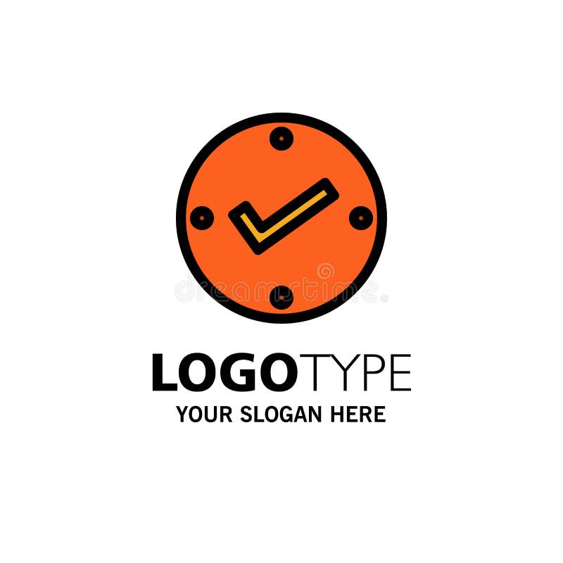 Open, Tick, Approved, Check Business Logo Template. Flat Color Stock ...