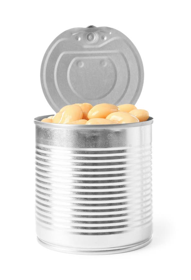 Open Tin Can of Beans Isolated Stock Image - Image of grocery, gourmet ...