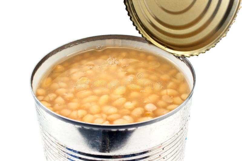 Open tin can of beans stock image. Image of dinner, green - 30407639