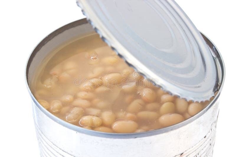 Open tin can of beans stock image. Image of dinner, green - 30407639