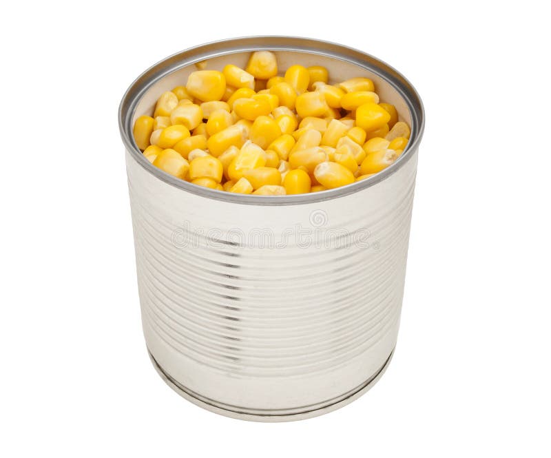 Open Tin Can of Corn, Isolated. Stock Image - Image of freshness, corn ...