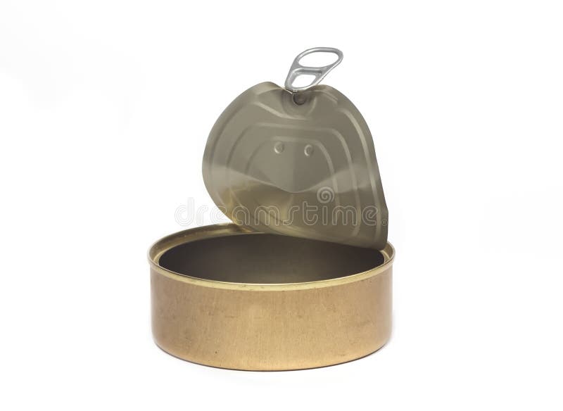 Open Tin Can Isolated on White Background Stock Photo - Image of meal ...