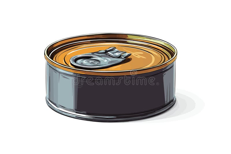 Open tin can pack isolated stock vector. Illustration of silver - 378658485