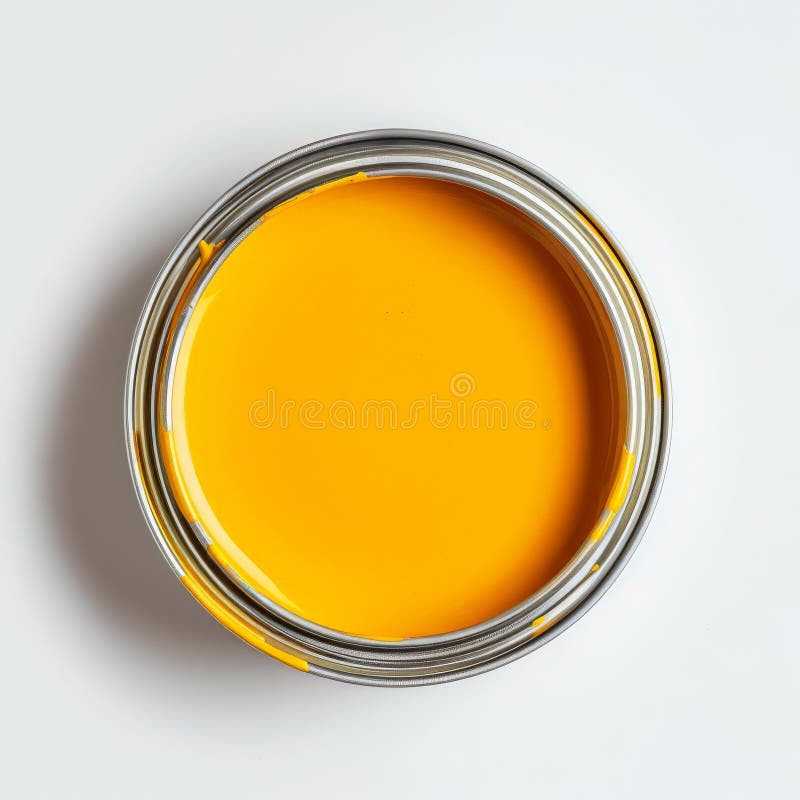 An Open Tin Can Reveals Bright Yellow Paint, Inviting Creativity and ...