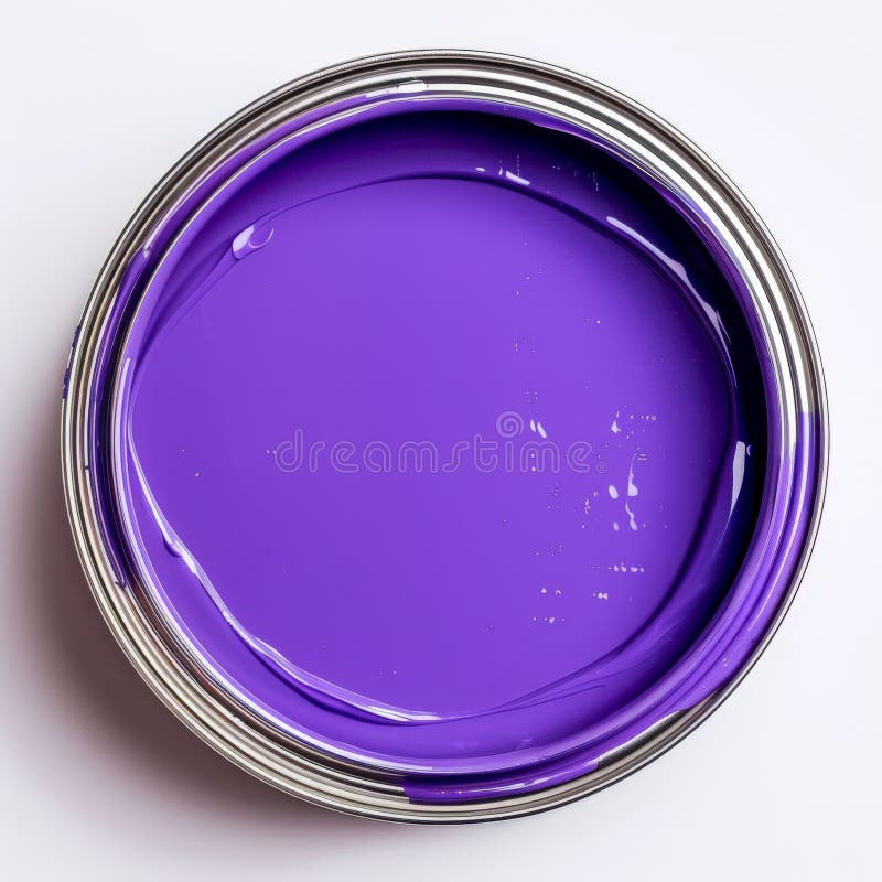 An Open Tin Can Reveals a Rich Layer of Violet Paint, Its Glossy ...