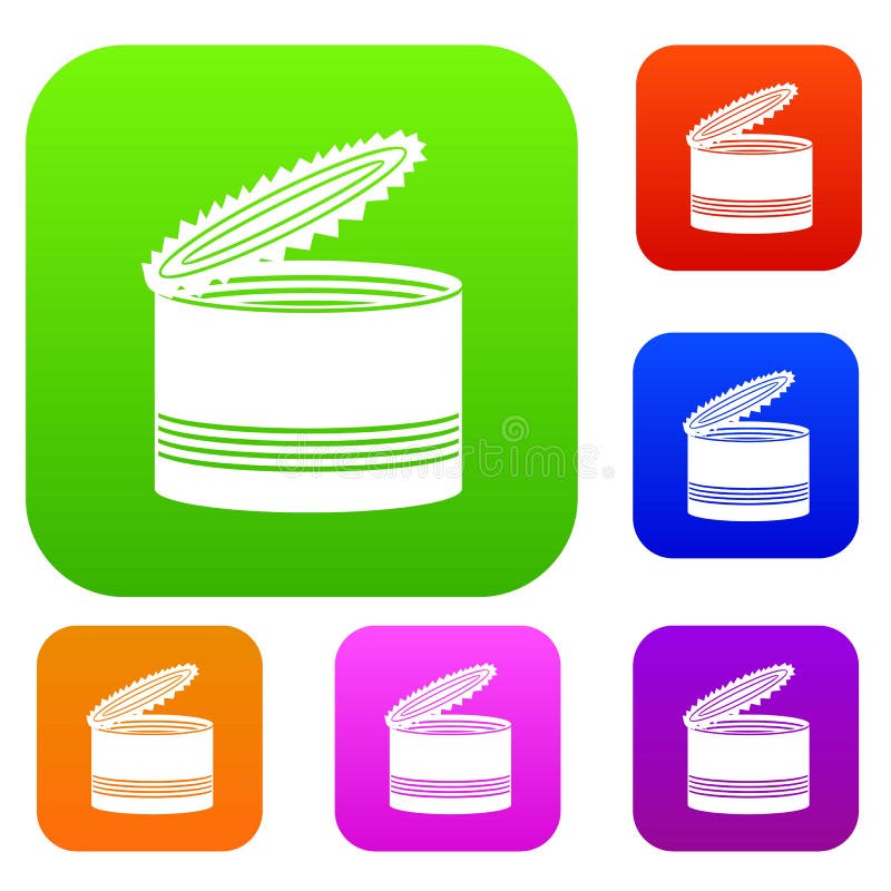 Open Tin Can Set Collection Stock Vector - Illustration of metallic ...