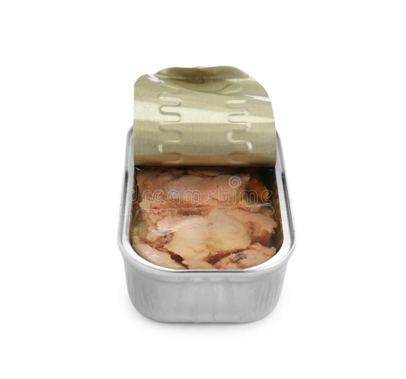 Open Tin Can of Tasty Cod Liver on White Background Stock Image - Image ...