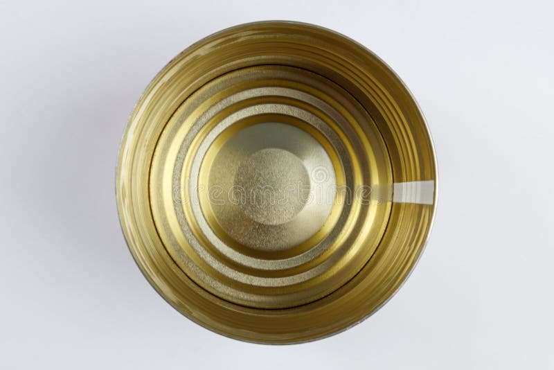Open tin can top view stock image. Image of close, white - 128018551